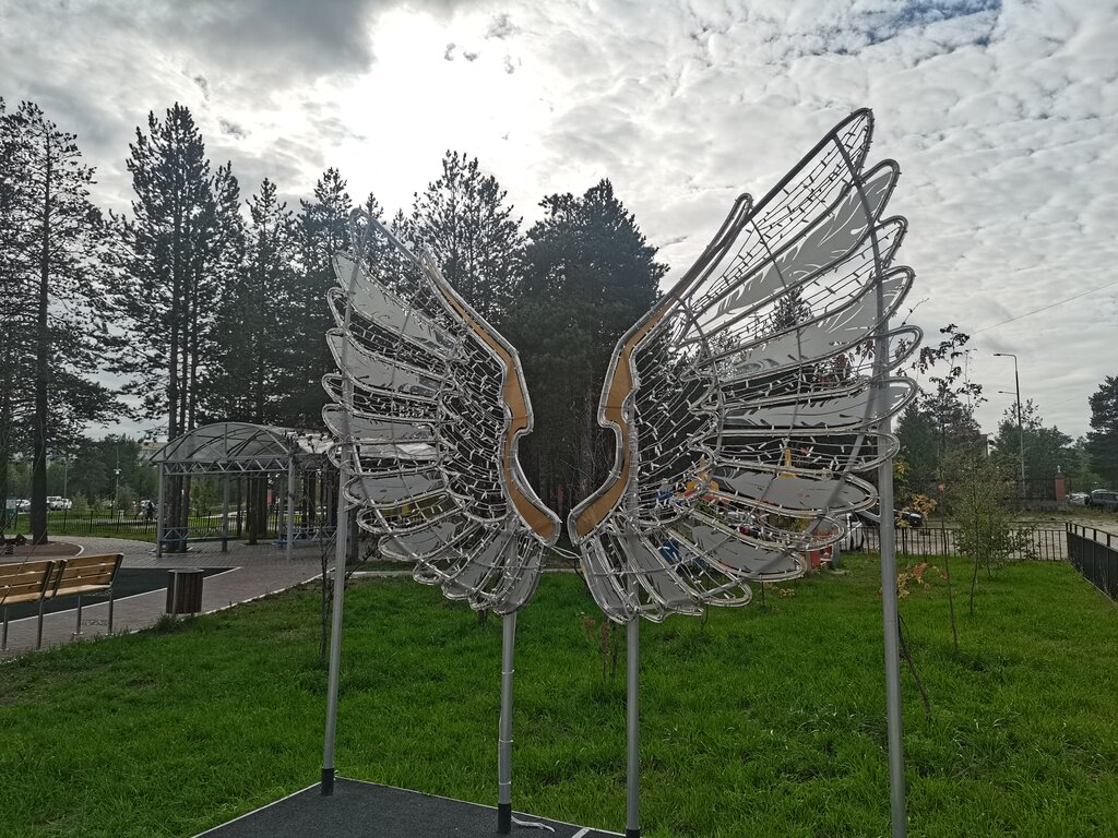 Park, sokak heykeli Крылья, Muravlenko, foto