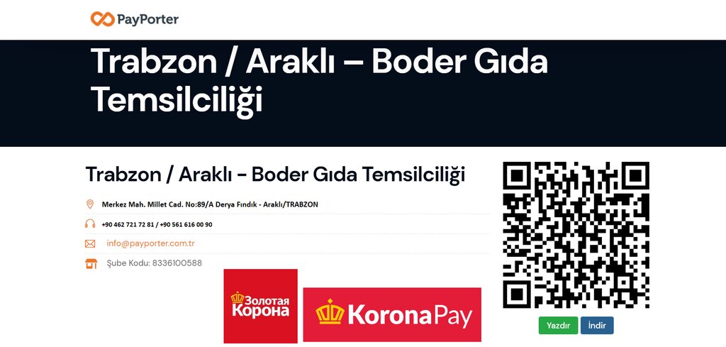 Para transferleri Payporter-Zolotaya Korona Araklı Temsilciliği, Araklı, foto