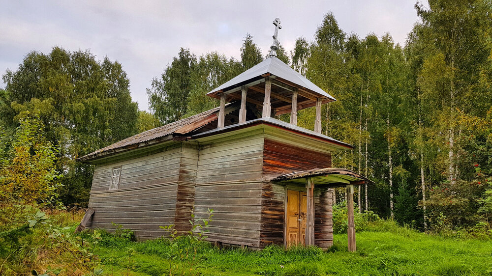 Şapel, haç anıtı Часовня Николая Чудотворца, Arhangelskaya oblastı, foto