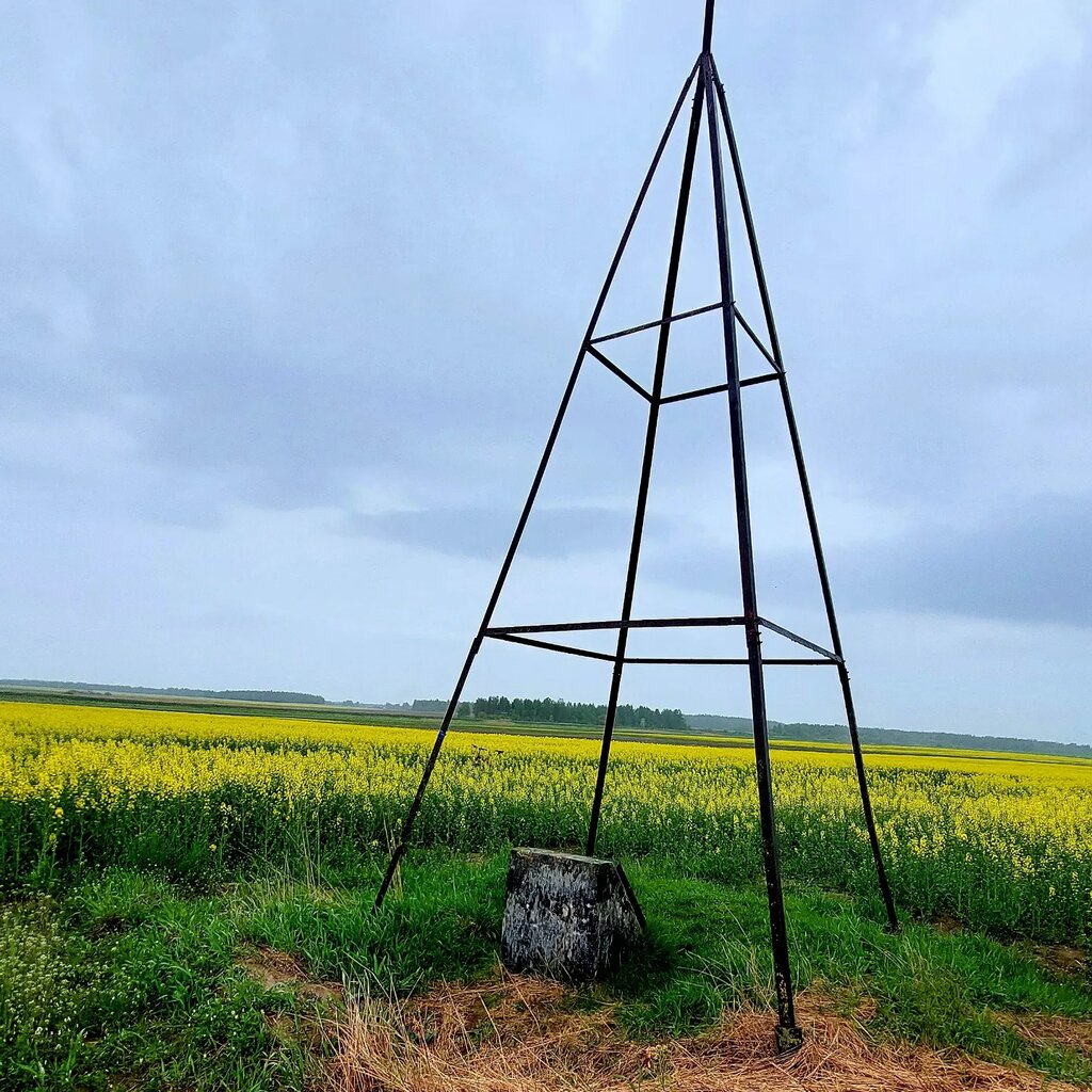 Dekorasyon ve süsleme, onur panosu Geografical center of Belarus, Minskaya oblastı, foto