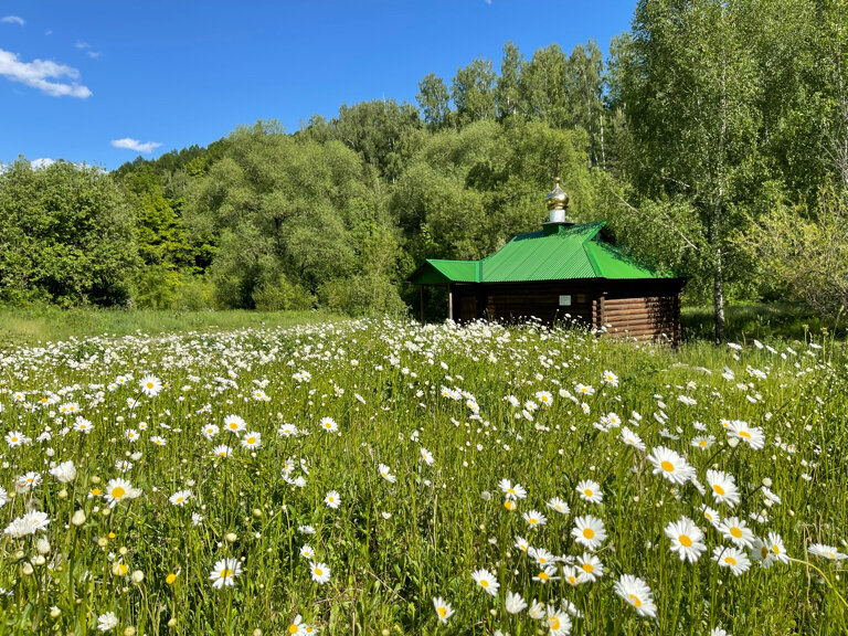 Şapel, haç anıtı Часовня Плющань, Lipetskaya oblastı, foto