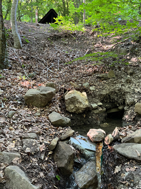 Pınar, çay Spring, stream, Kırım Cumhuriyeti, foto