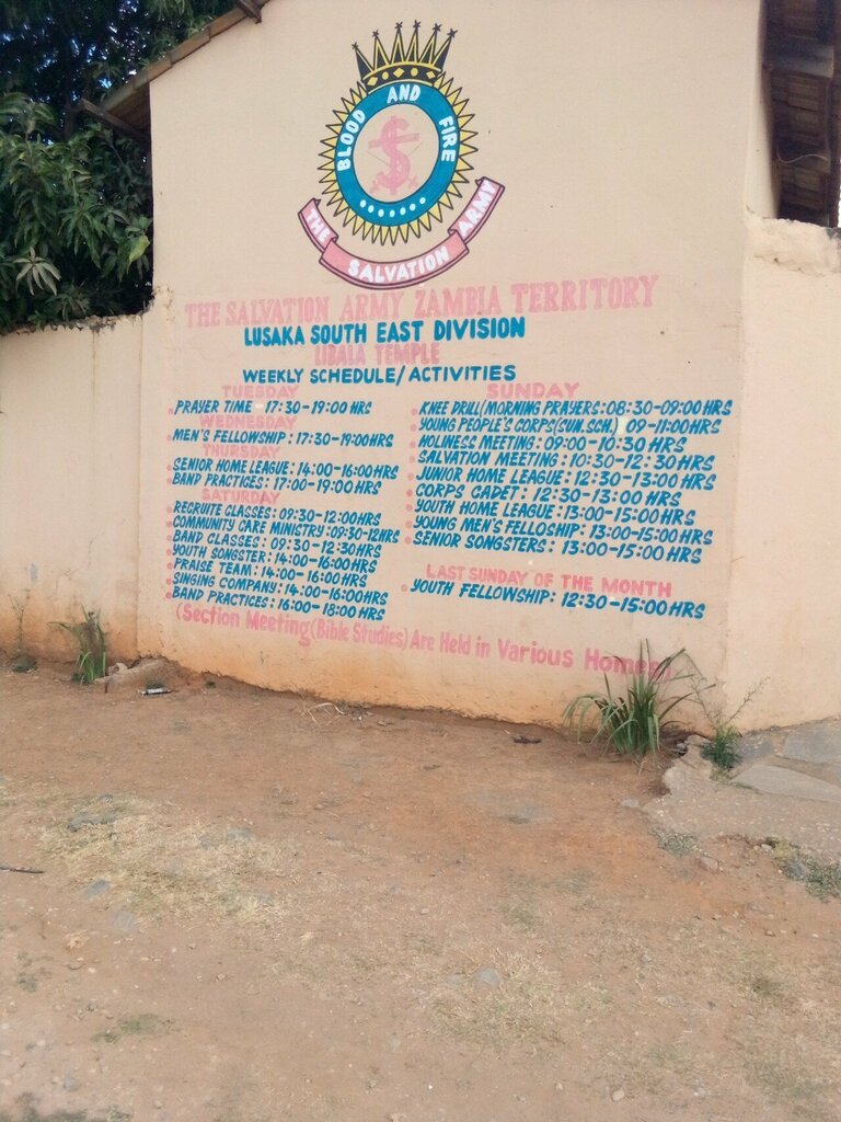 Dini dernekler Salvation army. libala temple, Lusaka, foto