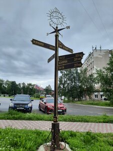 Указатель направлений (Murmansk Region, Kandalaksha, 50 Let Oktyabrya Street), turistik yerler  Kandalaksha'dan