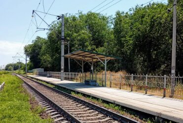 Tren istasyonu Maksim Gorki İstasyonu, Volgogradskaya oblastı, foto