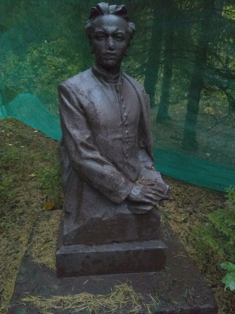 Park, sokak heykeli Человек с книгой, Minskaya oblastı, foto