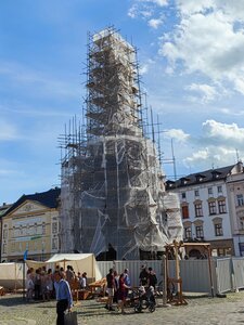 Sloup Nejsvětější Trojice (Olomoucký kraj, Olomouc, Horní náměstí), park, sokak heykeli  Olomouc'tan