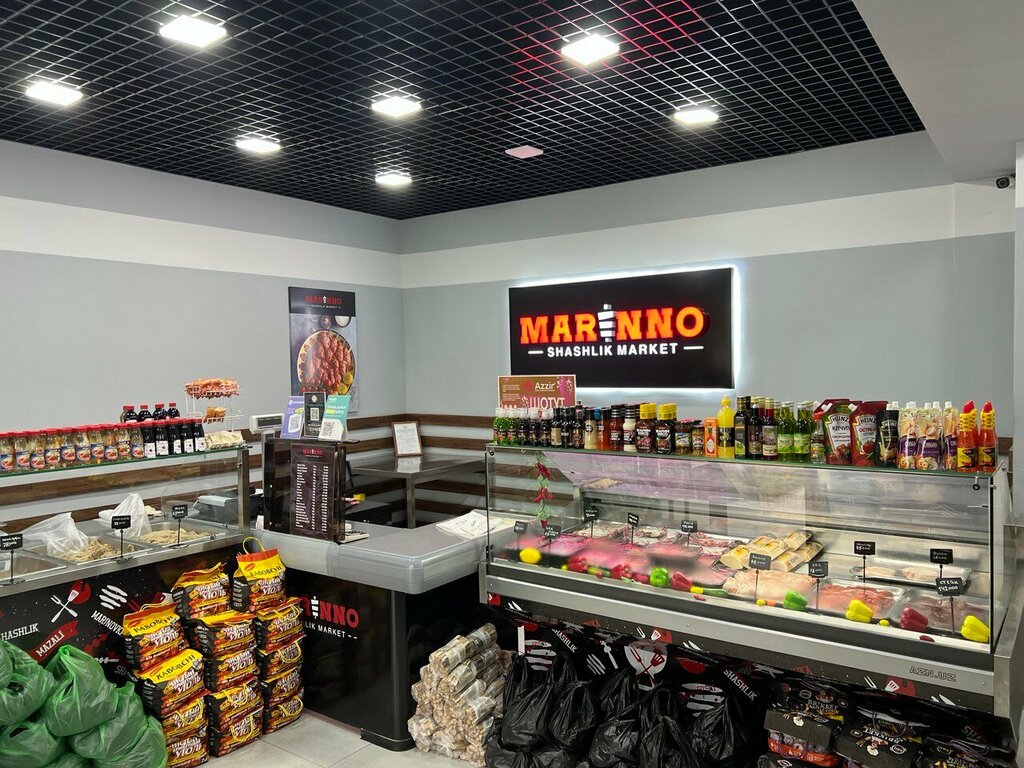 Kasap, şarküteri Shashlik market Marinno, Taşkent eyaleti, foto