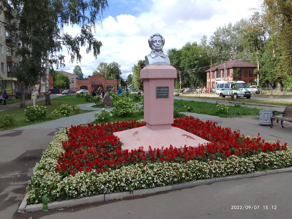 Anıt, heykel А.С. Пушкин, Borovichy, foto