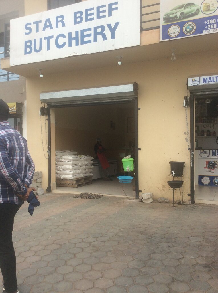 Kasap, şarküteri Star Beef Butchery, Lusaka, foto