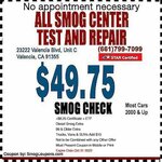 All Smog Center Test and Repair (United States, Valencia, 23222 Valencia Blvd., Unit C), express yağ değişim noktası  Santa Clarita'dan