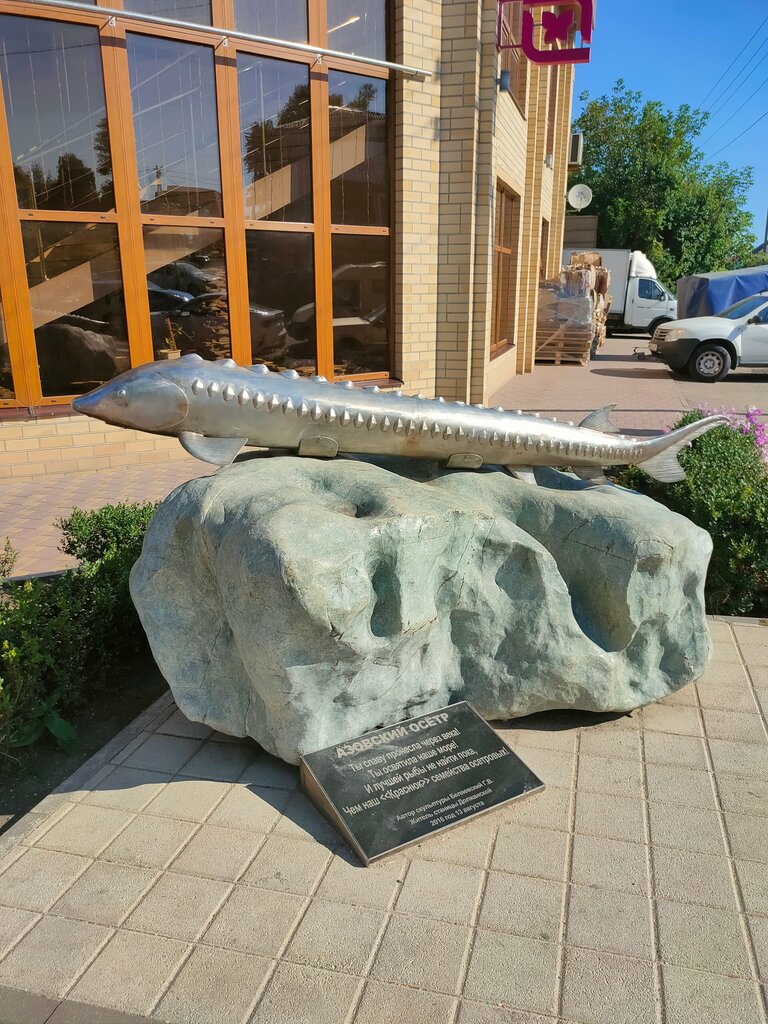 Park, sokak heykeli Осётр, Krasnodarski krayı, foto