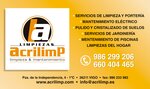 Limpiezas Acrilimp (Galicia, Pontevedra, Vigo, Avenida Camelias), temizlik şirketleri  Vigo'dan