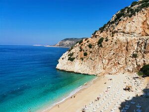 Kaputaş Plajı (Antalya, Kaş, Kalkan Mah.), plaj  Kaş'tan