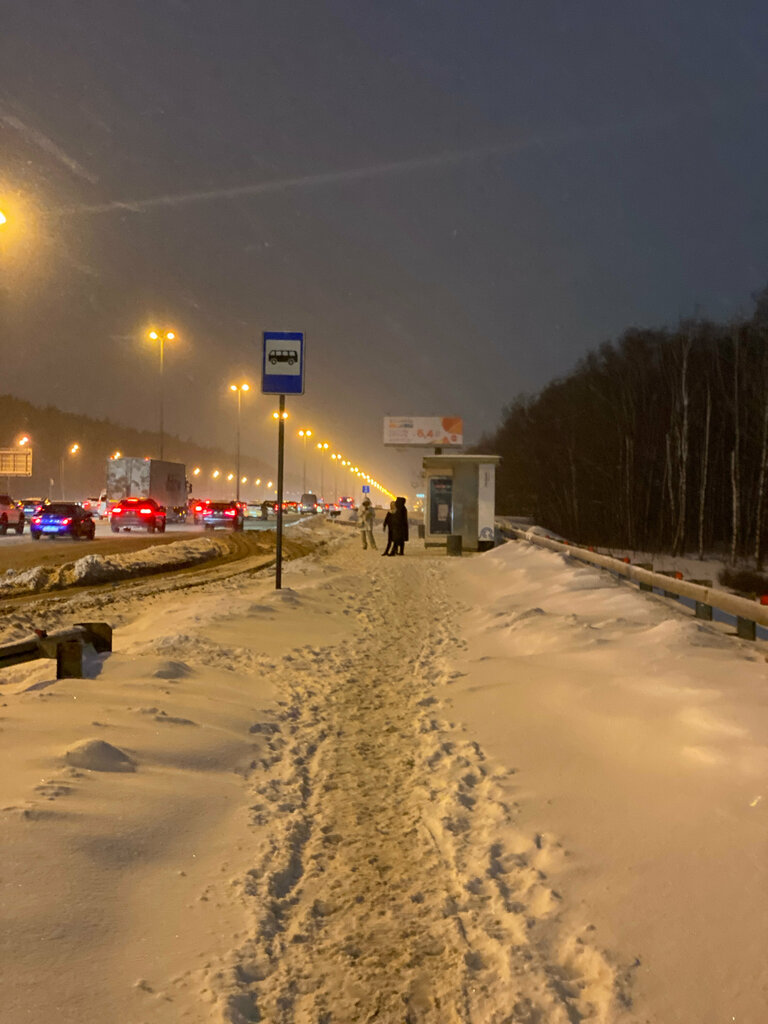 Toplu taşıma durağı Turn to Solntsevo, Moskova, foto