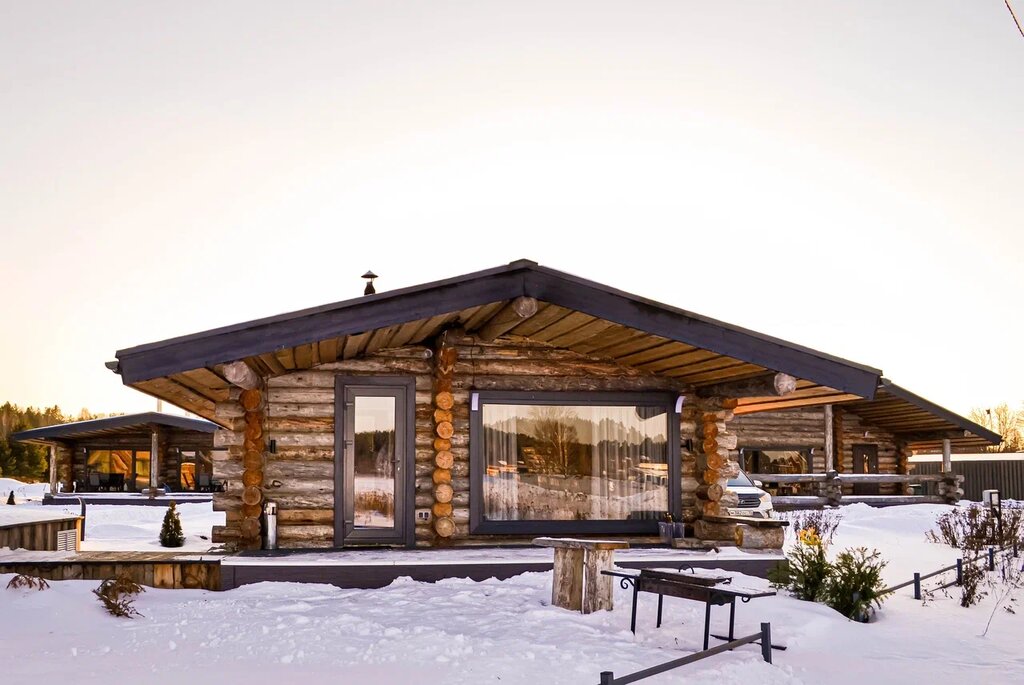 Resort oteller, tesisler Shyiskiy zaliv, Karelya, foto