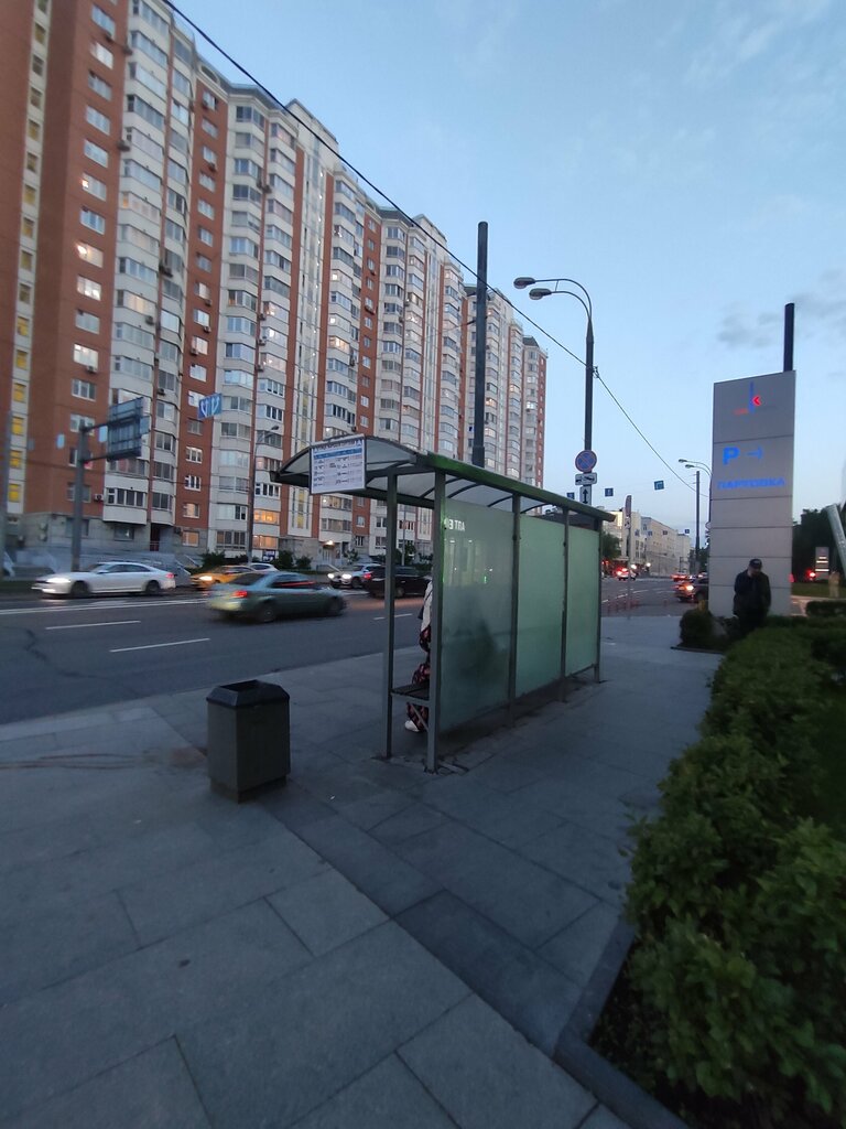 Toplu taşıma durağı Marshal Sergeev Street, Moskova, foto