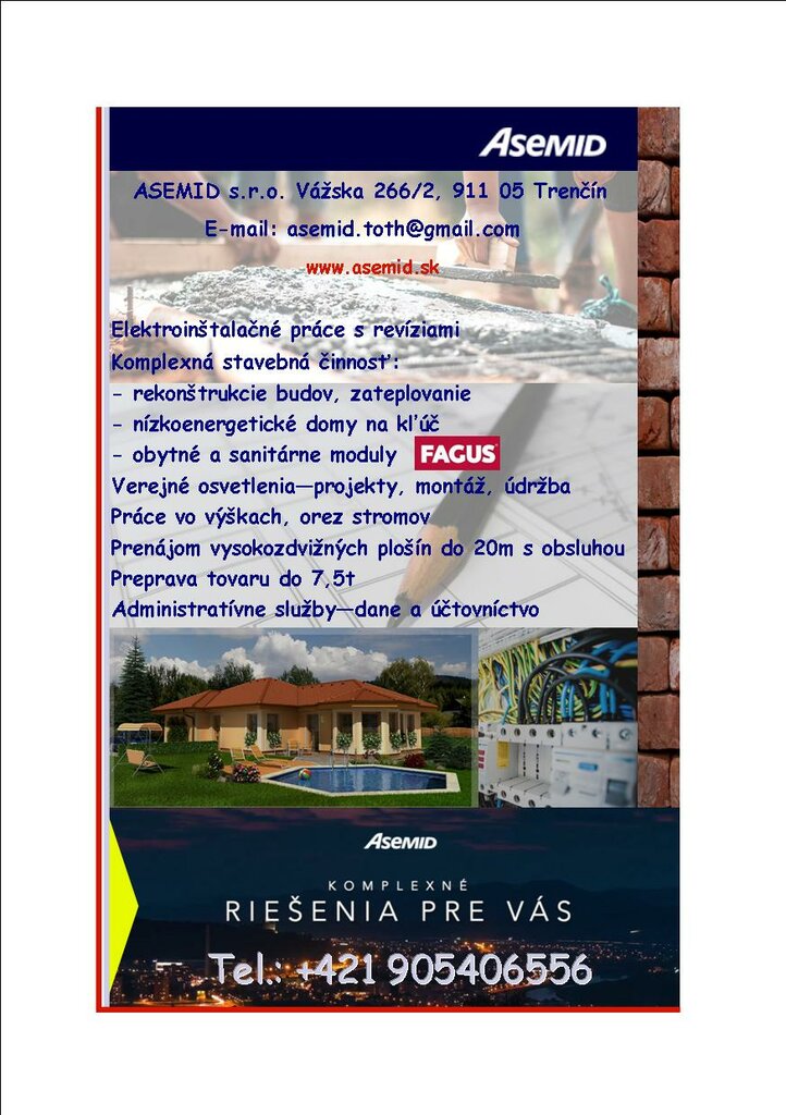 i̇nşaat firmaları Asemid Tn, S. R. O., Trencin, foto