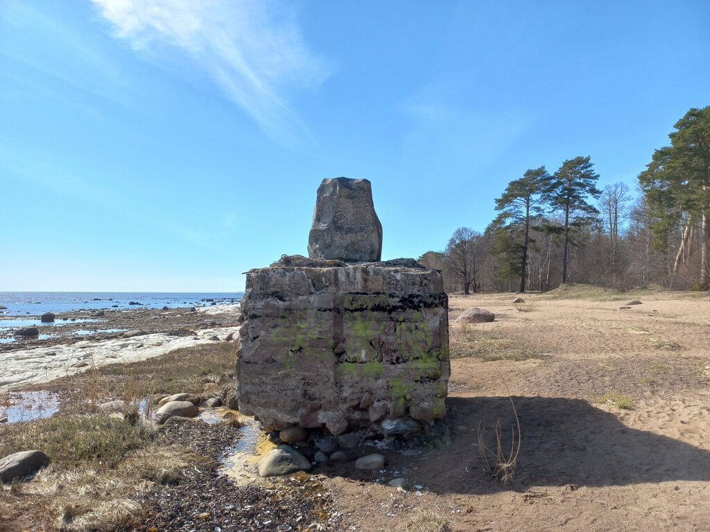 Dekorasyon ve süsleme, onur panosu Памятный знак на месте убийства М.Я. Герценштейна, Zelenogorsk, foto