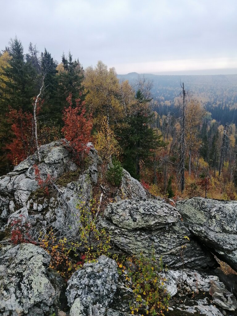 Dağ zirvesi Скалы Коноваловского увала, Sverdlovskaya oblastı, foto