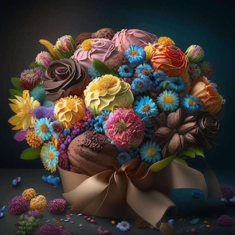 Çiçek teslimatı S edobnye bukety, Moskova, foto