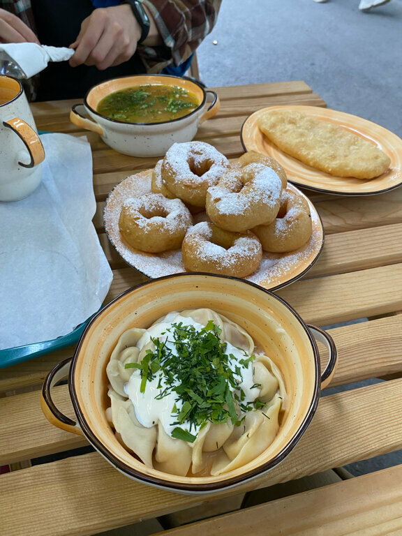 Kafe Pyshechnya with dumplings, Saint‑Petersburg, foto