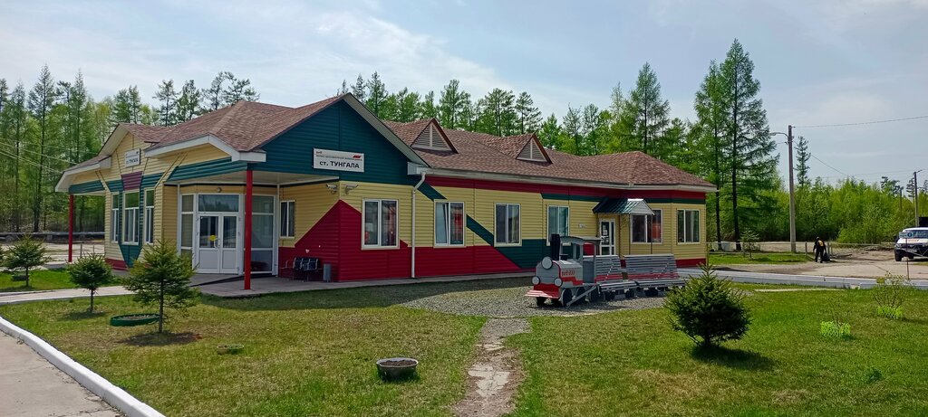 Tren istasyonu станция Тунгала, Amursk Bölgesi, foto