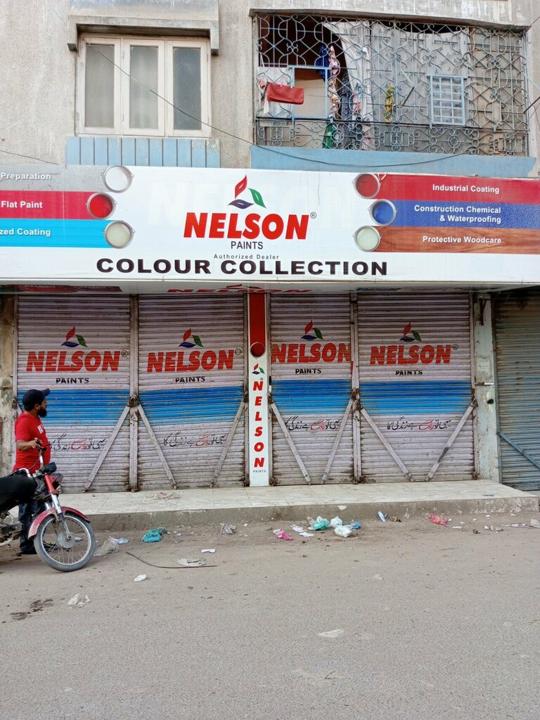 Boya ve cila malzemeleri üretim ve satış yerleri Nelson Paint Company, Karaçi, foto