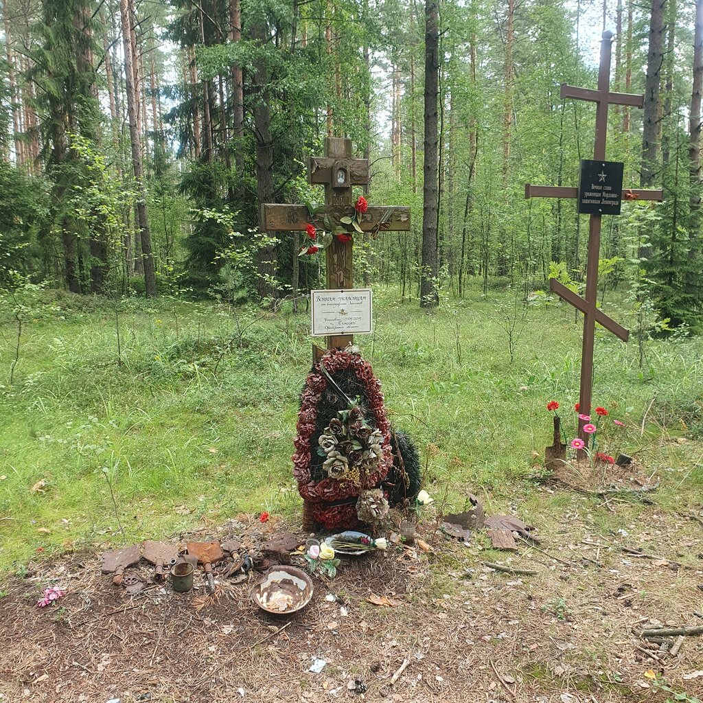 Anıt, heykel Могила бойцов 11-ой отдельной стрелковой бригады, Saint‑Petersburg ve Leningradskaya oblastı, foto