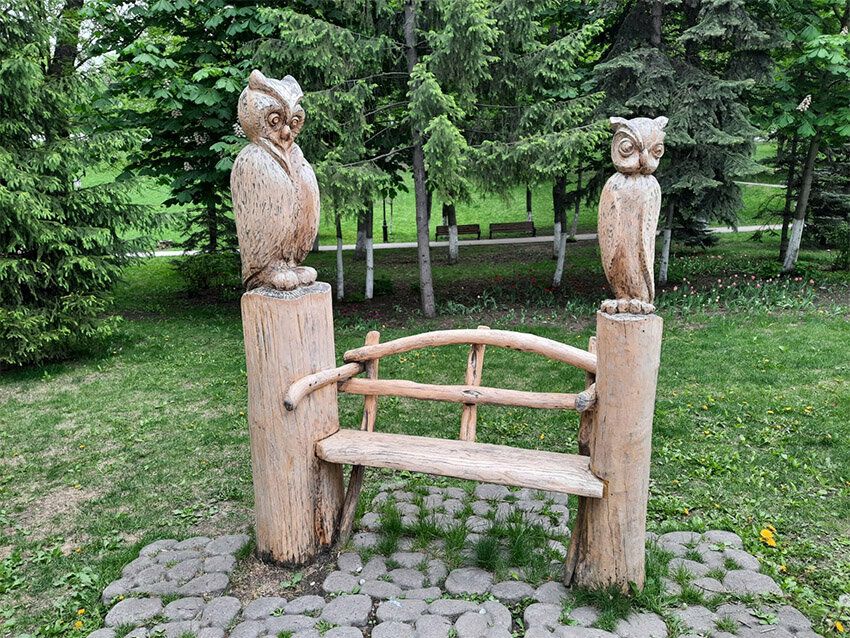 Park, sokak heykeli Совушки, Samara, foto