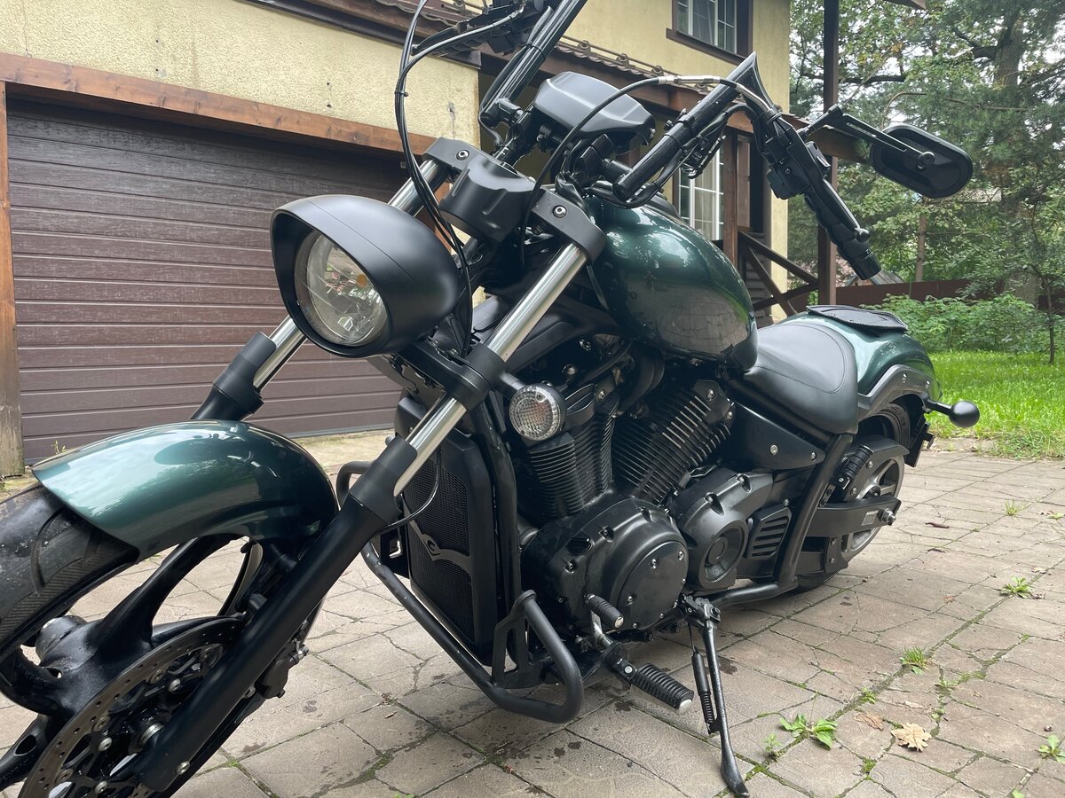 Купить б/у Yamaha XVS1300 в Москве: зелёный круизер 2014 года на Авто ...