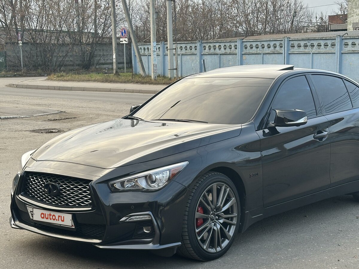 Купить б/у Infiniti Q50 I Рестайлинг 3.0 AT (405 л.с.) 4WD бензин автомат в Химках: чёрный ...