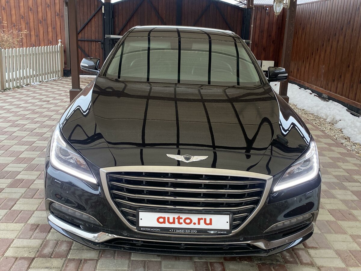Купить б/у Genesis G80 I 2.0 AT (197 л.с.) 4WD бензин автомат в Тюмени: чёрный Генезис Г80 I ...