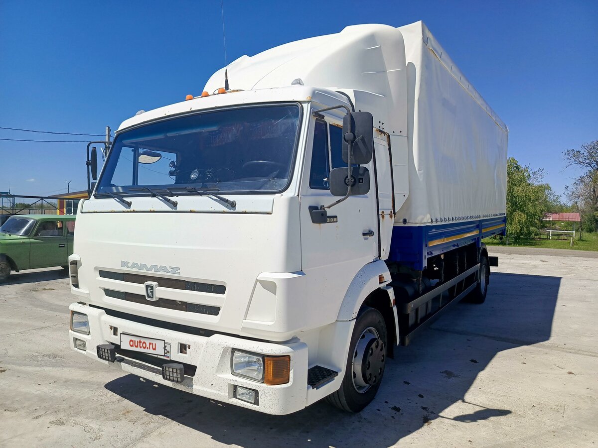 Купить б/у КамАЗ 4308 дизель механика в Ивановке: белый тент 2012 года на Авто.ру ID 1123490556