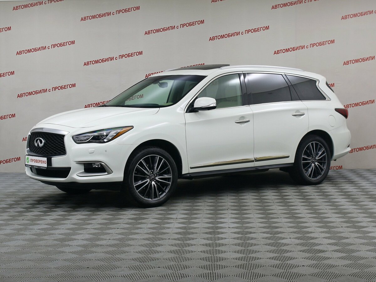 Купить б/у Infiniti QX60 I Рестайлинг 3.5 CVT (262 л.с.) 4WD бензин вариатор в Москве: белый ...