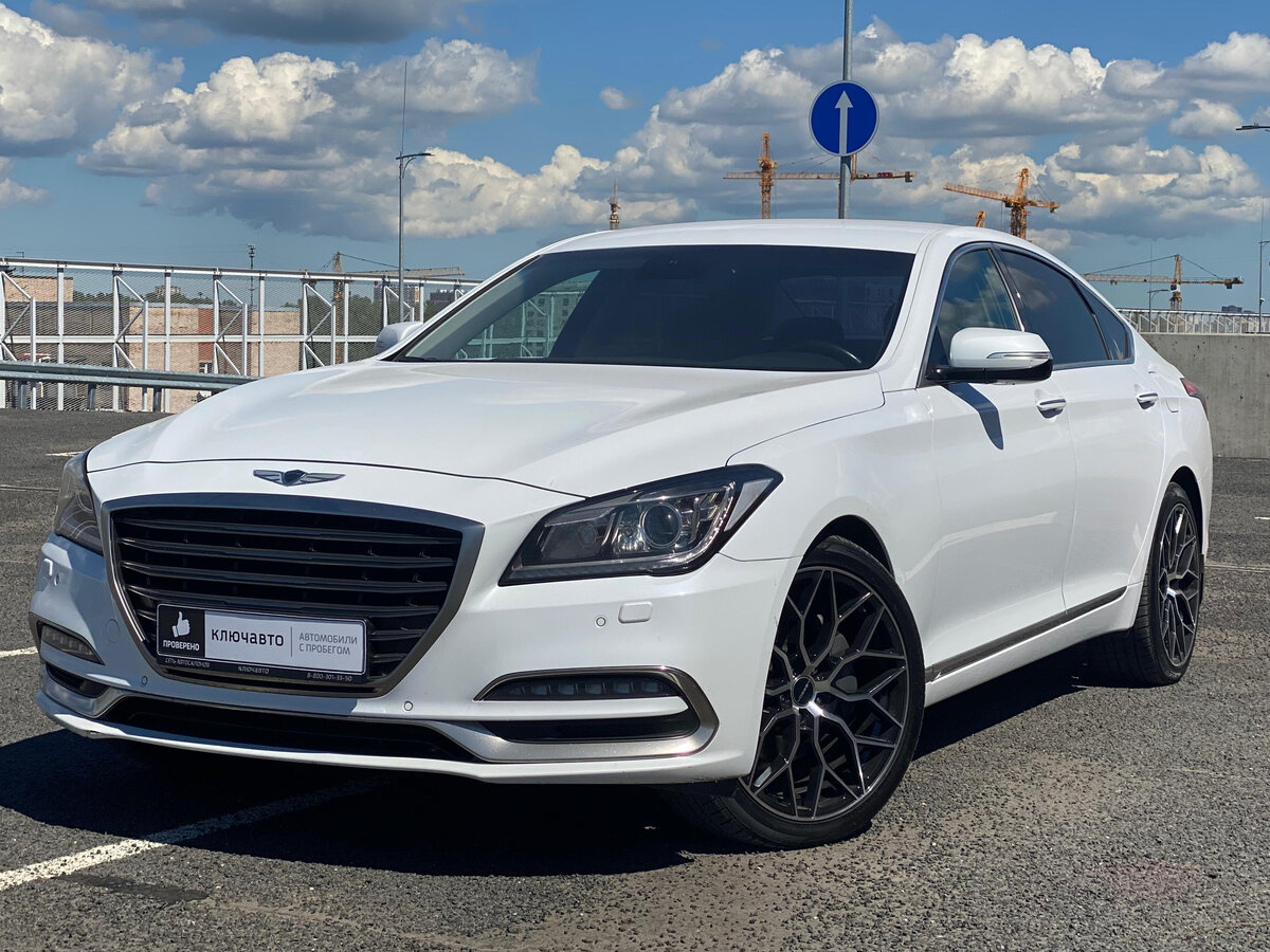 Купить б/у Genesis G80 I 2.0 AT (245 л.с.) 4WD бензин автомат в Санкт-Петербурге: белый Генезис ...