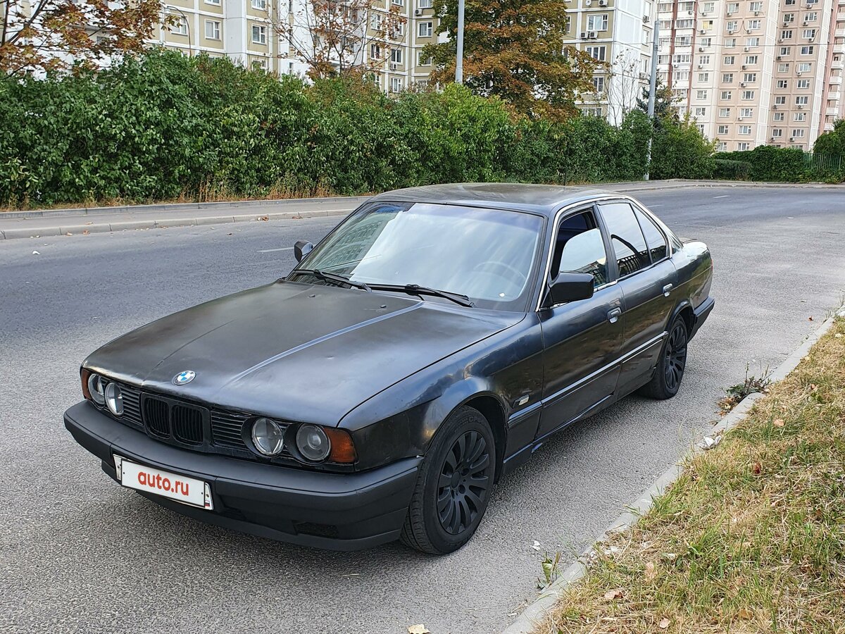 Купить б/у BMW 5 серии III (E34) 525i 2.5 MT (192 л.с.) бензин механика в Москве: чёрный БМВ 5 ...