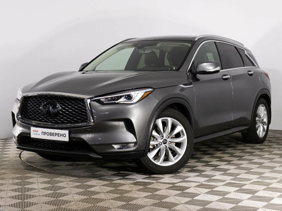 Купить б/у Infiniti QX50 II 2.0 CVT (272 л.с.) 4WD бензин вариатор в Санкт-Петербурге: серый ...