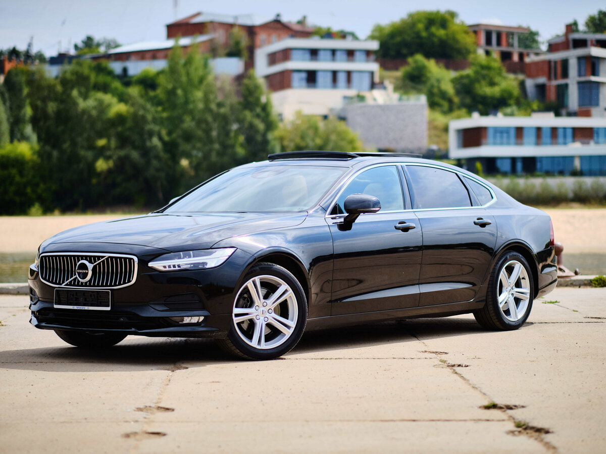 Купить б/у Volvo S90 II Long 2.0 AT (250 л.с.) 4WD бензин автомат в Казани: чёрный Вольво S90 II ...