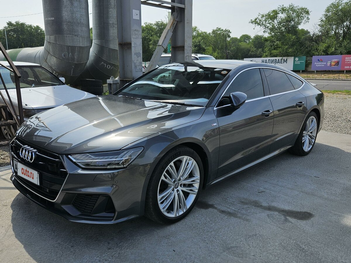 Купить б/у Audi A7 II (4K) 55 TFSI 3.0 AMT (340 л.с.) 4WD бензин робот в Благовещенске: серый ...