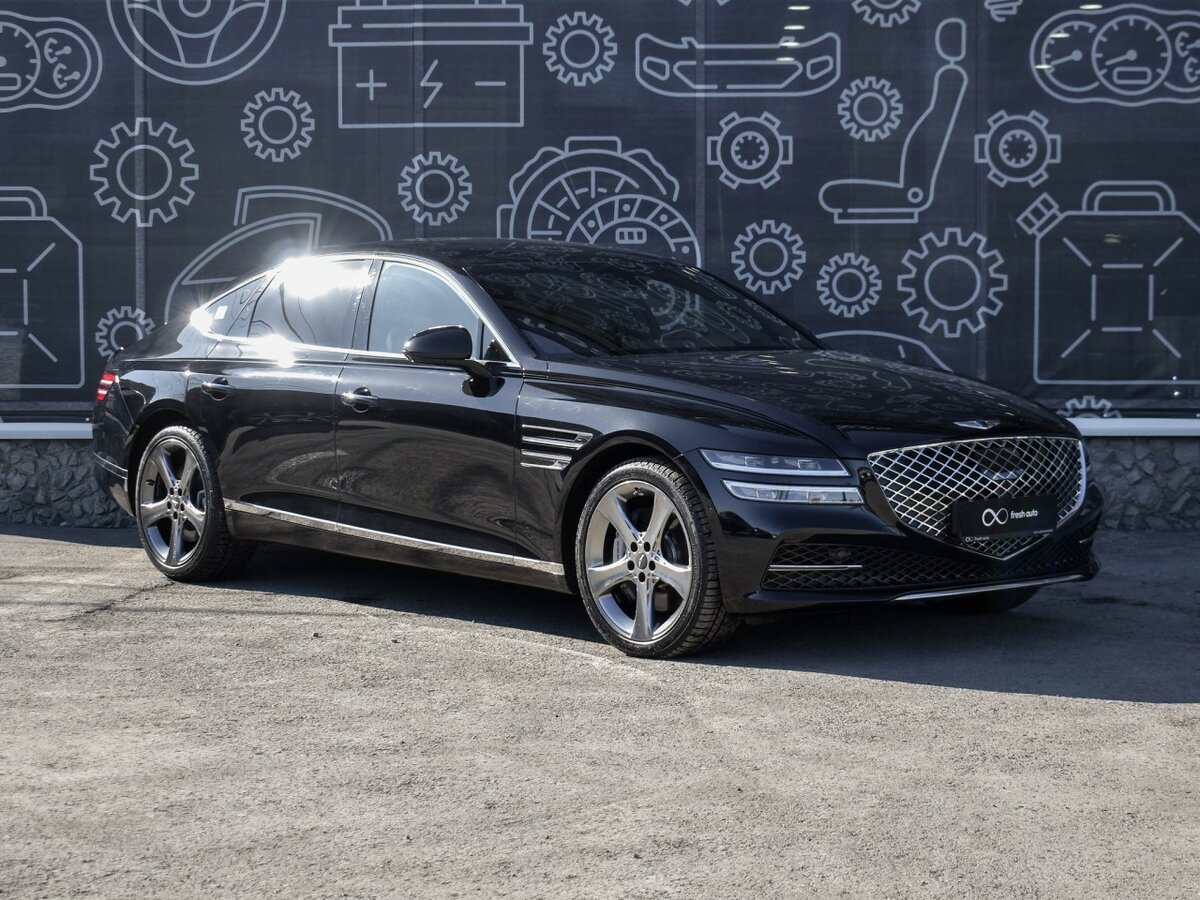 Купить б/у Genesis G80 II 3.5 AT (379 л.с.) 4WD бензин автомат в Екатеринбурге: чёрный Генезис ...