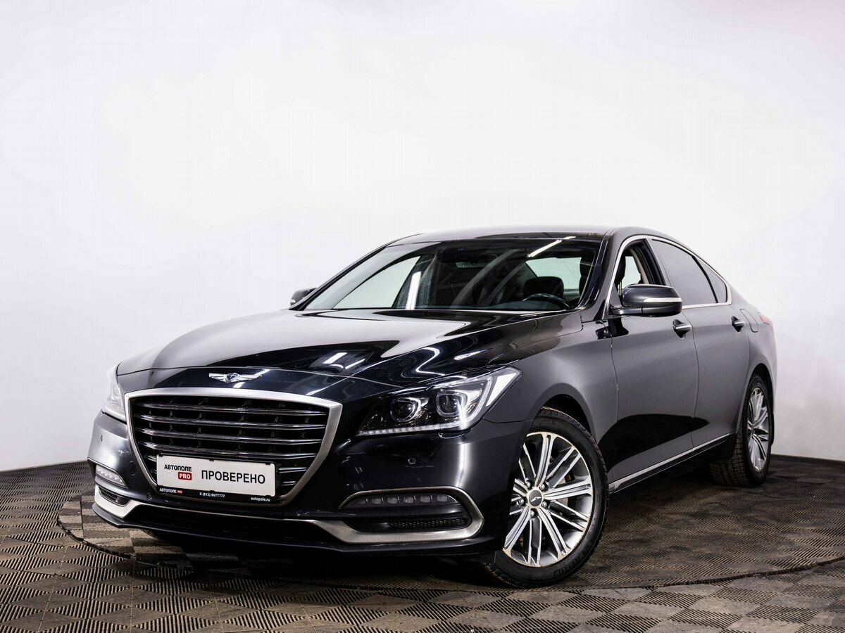 Купить б/у Genesis G80 I 2.0 AT (245 л.с.) 4WD бензин автомат в Санкт-Петербурге: чёрный Генезис ...