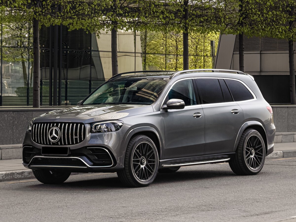 Купить б/у Mercedes-Benz GLS II (X167) 450 3.0 AT (367 л.с.) 4WD бензин автомат в Москве: серый ...