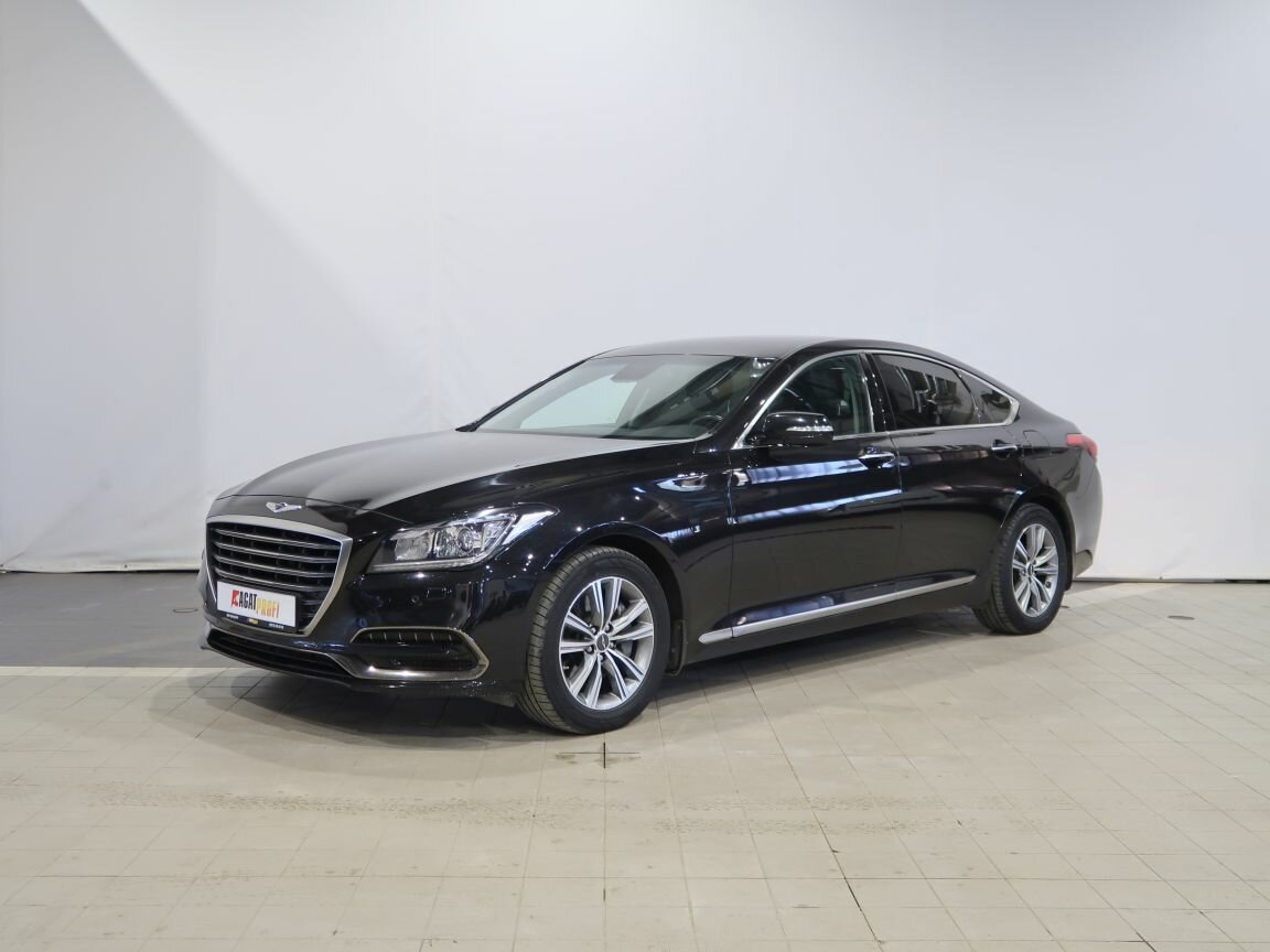 Купить б/у Genesis G80 I 2.0 AT (197 л.с.) 4WD бензин автомат в Сыктывкаре: чёрный Генезис Г80 I ...