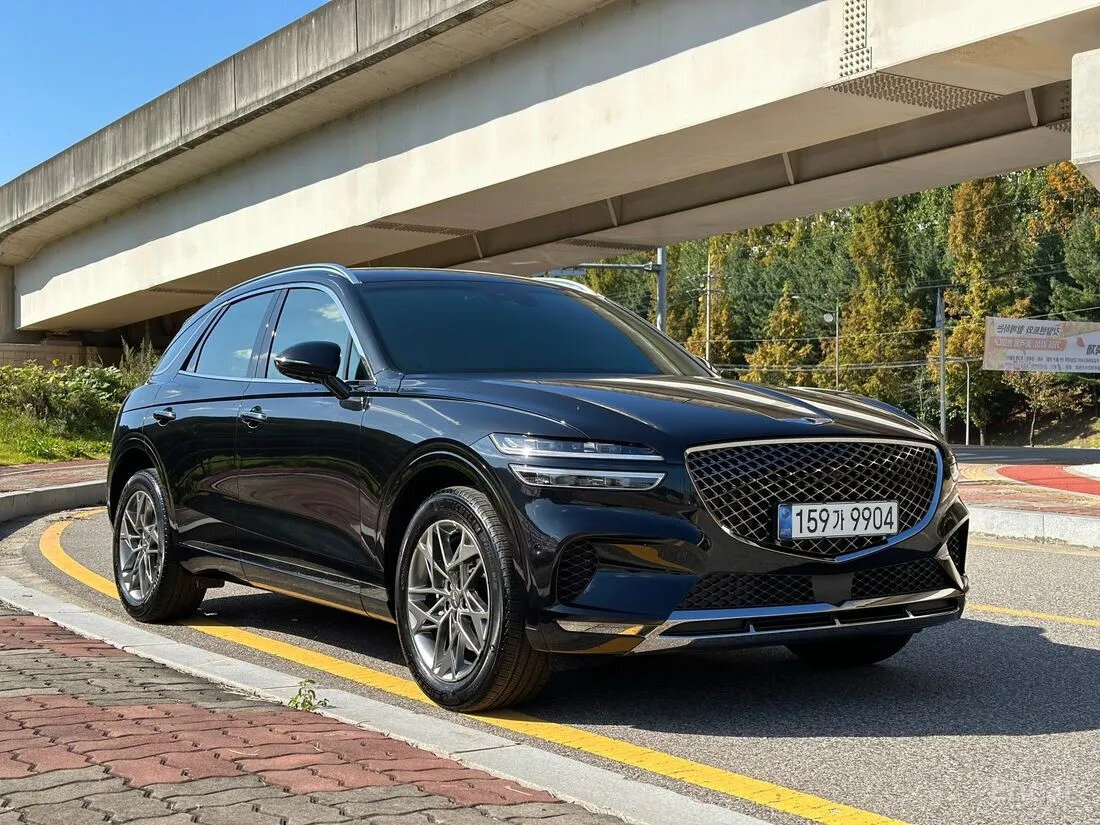 Купить б/у Genesis GV70 I 2.5 AT (304 л.с.) 4WD бензин автомат во Владивостоке: чёрный Генезис ...