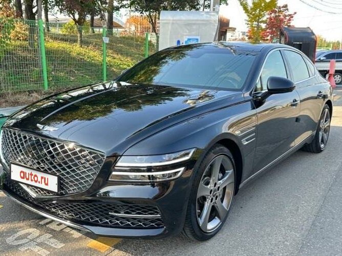 Купить б/у Genesis G80 II 3.5 AT (379 л.с.) 4WD бензин автомат во Владивостоке: чёрный Генезис ...