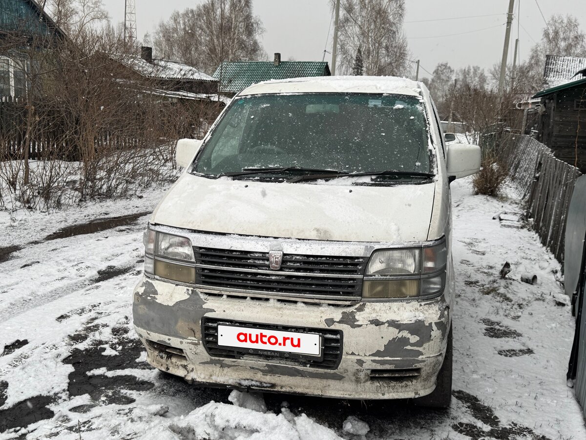 Купить б/у Nissan Elgrand I (E50) 3.2d AT (150 л.с.) 4WD дизель автомат в Прокопьевске: белый ...