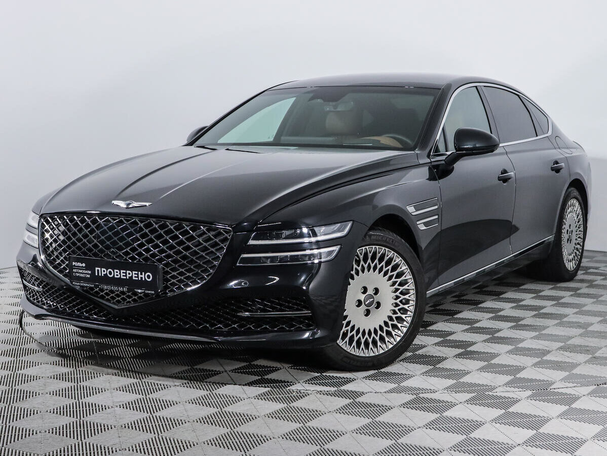 Купить б/у Genesis G80 II 2.5 AT (249 л.с.) 4WD бензин автомат в Санкт-Петербурге: чёрный ...
