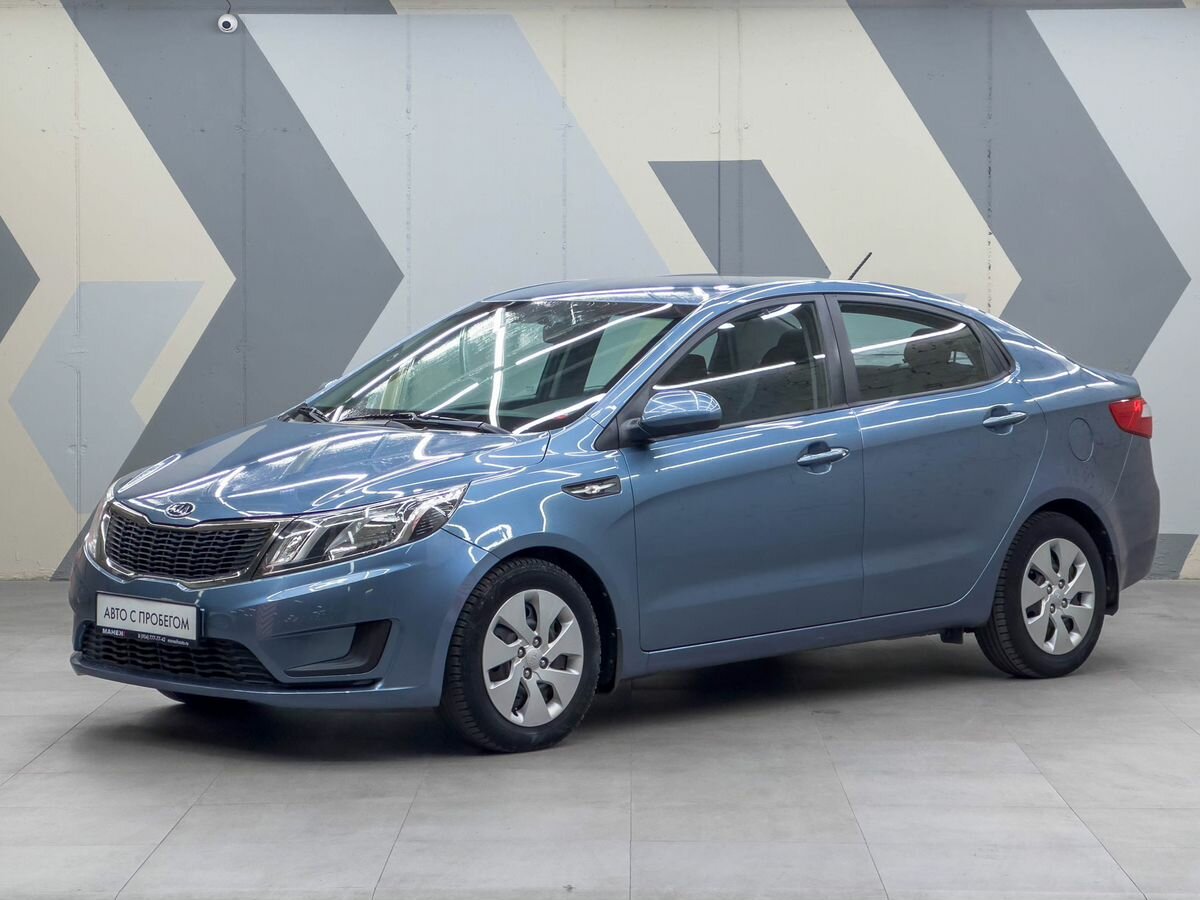 Купить б/у Kia Rio III 1.4 MT (107 л.с.) бензин механика в Волгограде: голубой Киа Рио III седан ...