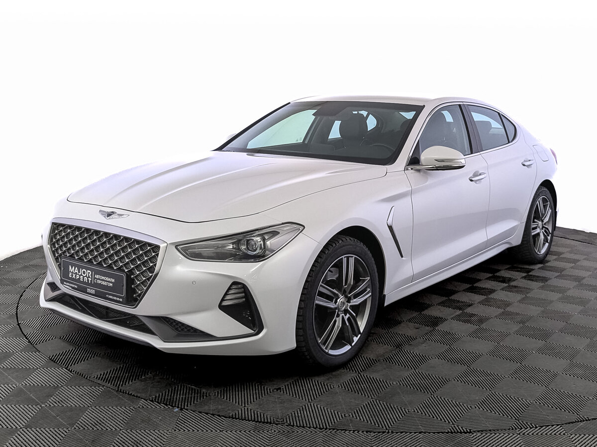 Купить б/у Genesis G70 I 2.0 AT (197 л.с.) 4WD бензин автомат в Москве: белый Генезис Г70 I ...